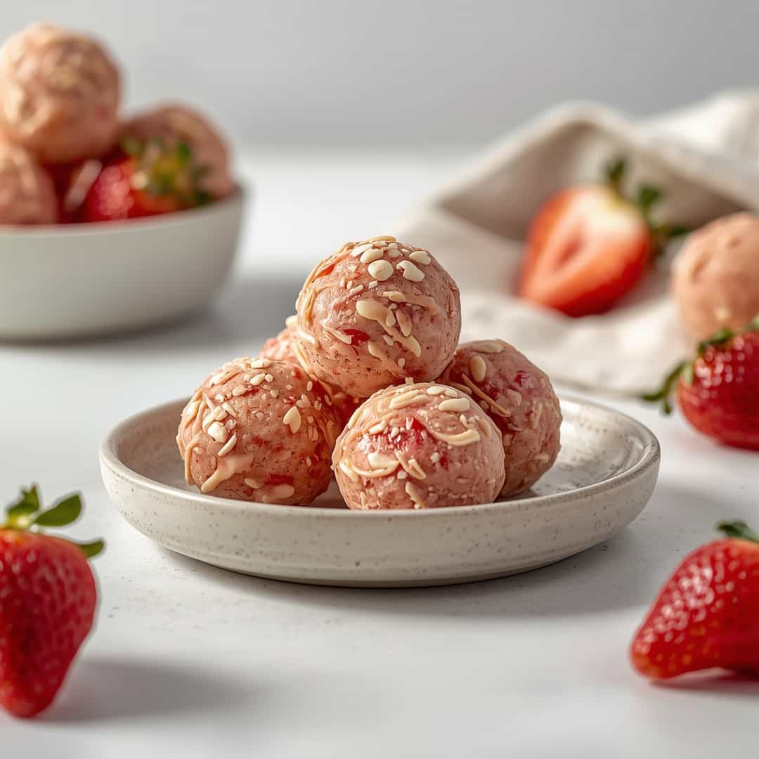 Scrumptious Strawberry Protein Bites